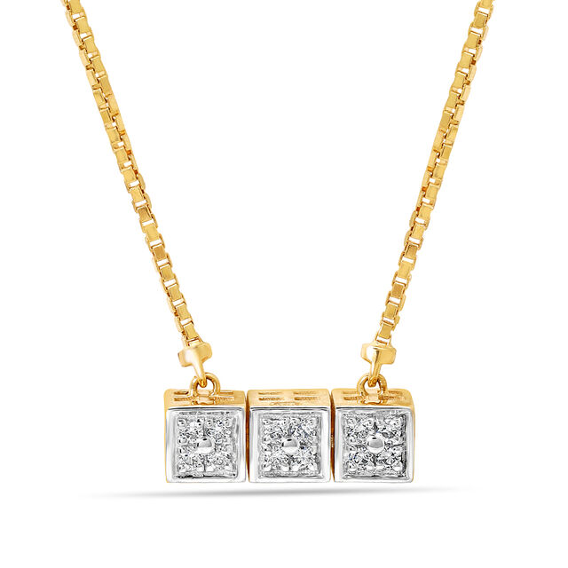 14KT Yellow Gold Ethereal Flow Diamond Necklace