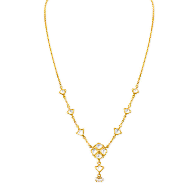 Radiant Gold and Kundan Polki Chain