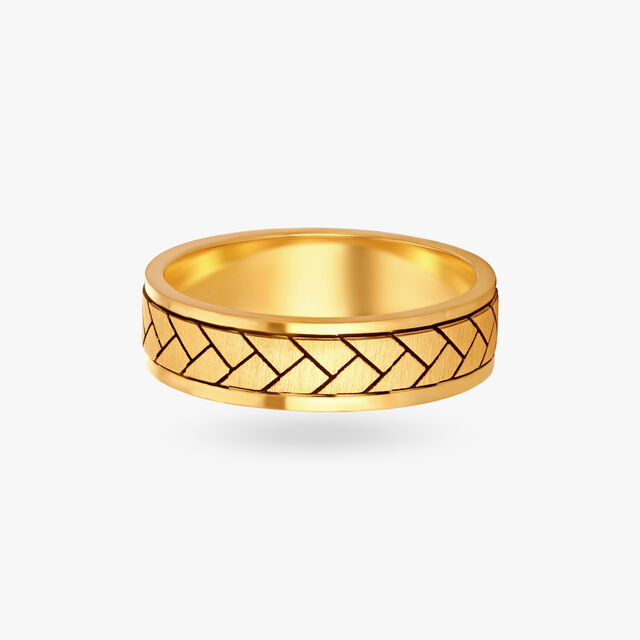 Chevron Gold Finger Ring