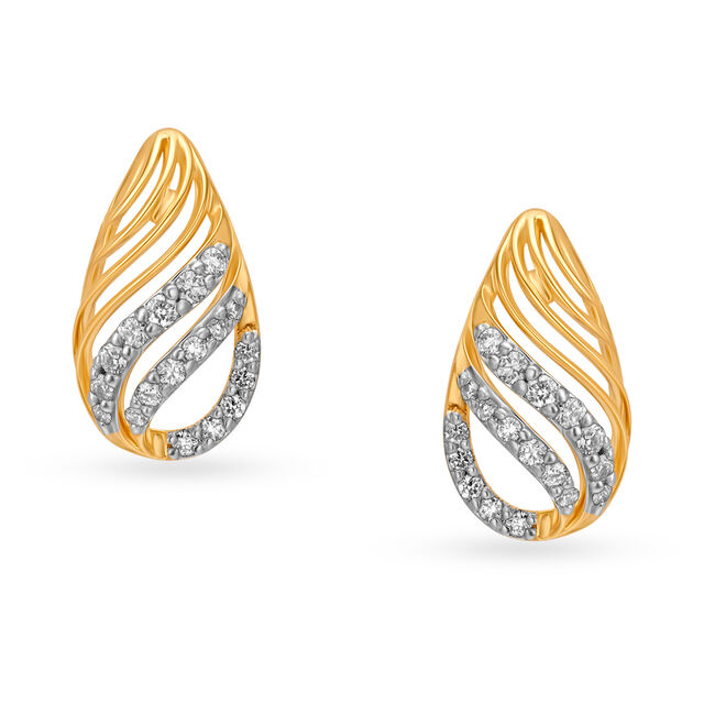 Posh Gold and Diamond Stud Earrings