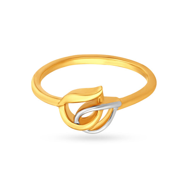 Linked Leaf Style Gold Finger Ring