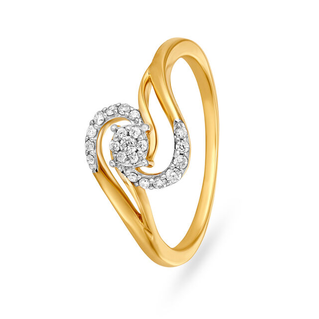 Spiral Design Diamond Finger Ring