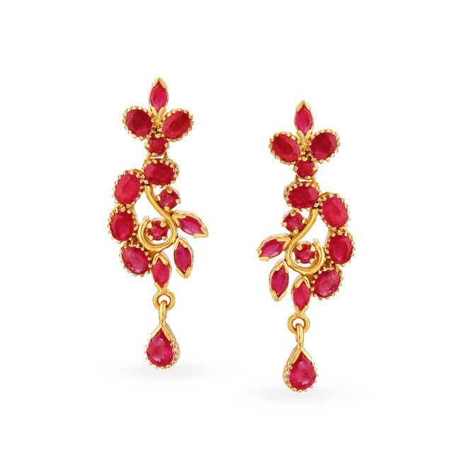 Floral Ruby Necklace Set