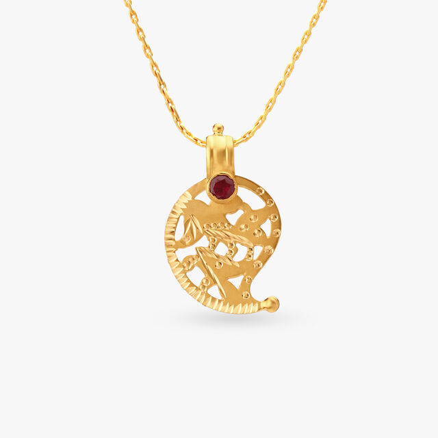 Mango Design Gold Thali Pendant