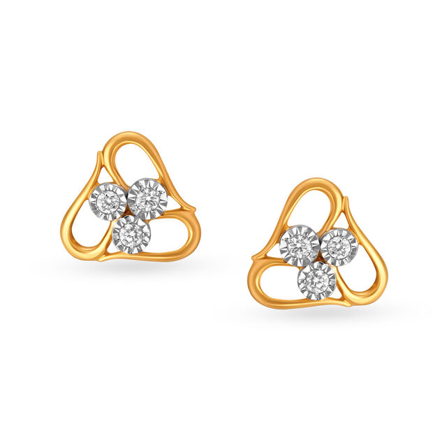 Triangular Diamond Stud Earrings