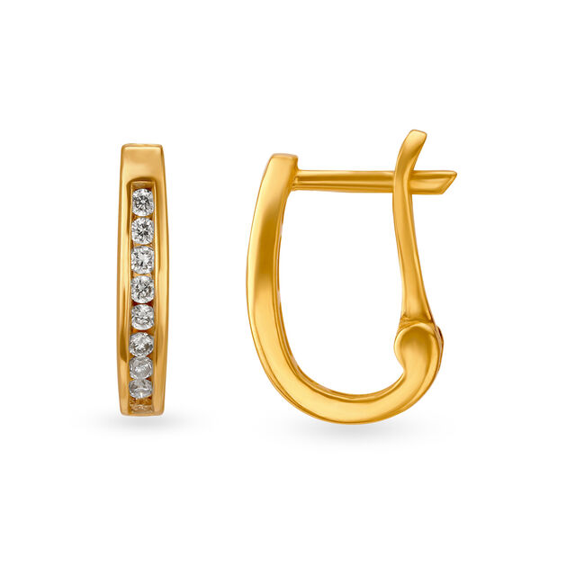 Traditional Half Bali Diamond Hoop Earrings