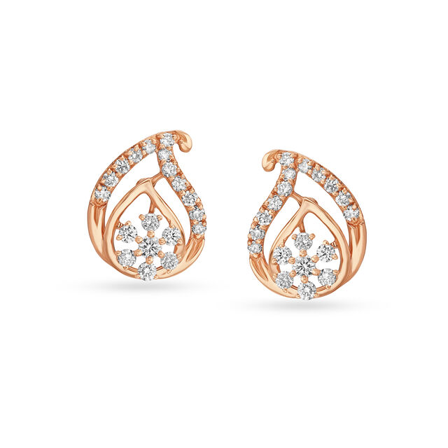 Paisley Motif Stud Earrings