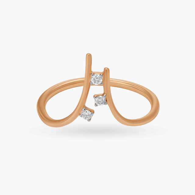 Modish zipper Diamond ring