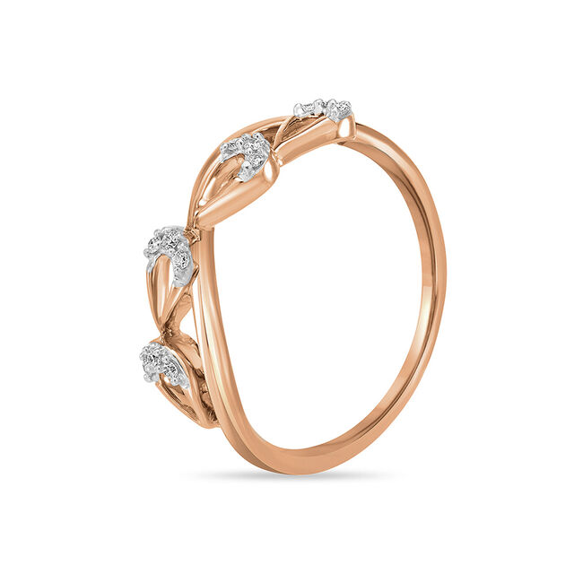 18KT Pretty Diamond Rose Gold Ring