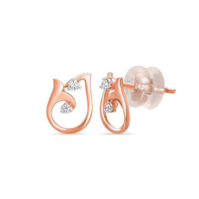14KT Rose Gold Ethereal Blossom Diamond Stud Earring