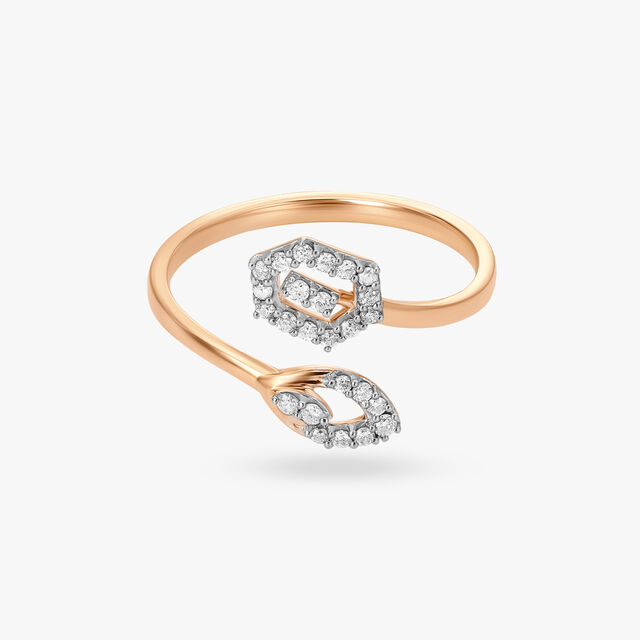Enchanted Leaf Cascade Diamond Finger Ring