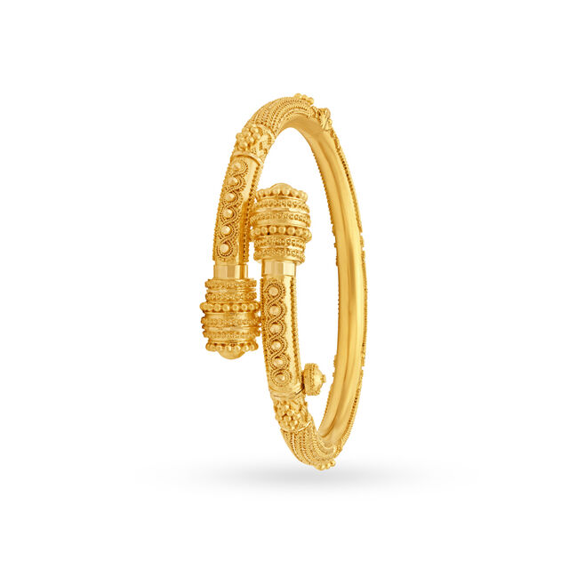 Dazzling Rawa Work Gold Bangle