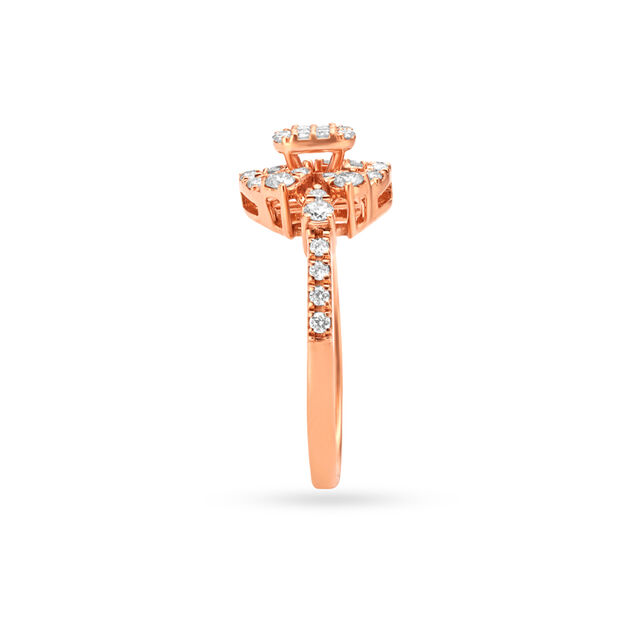 Multi Stone Floral Diamond Finger Ring