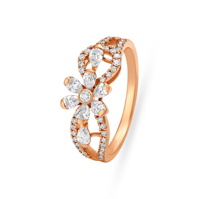 Multi Stone Floral Finger Ring