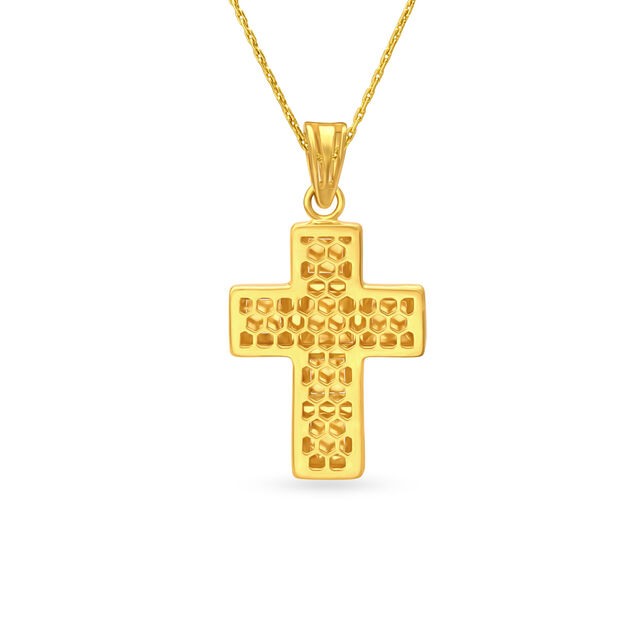 Cross Engraved Men's Laser Cut Pendant