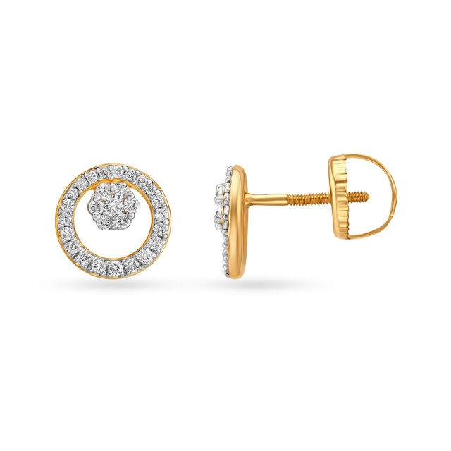 Classic Round Gold Stud Earrings