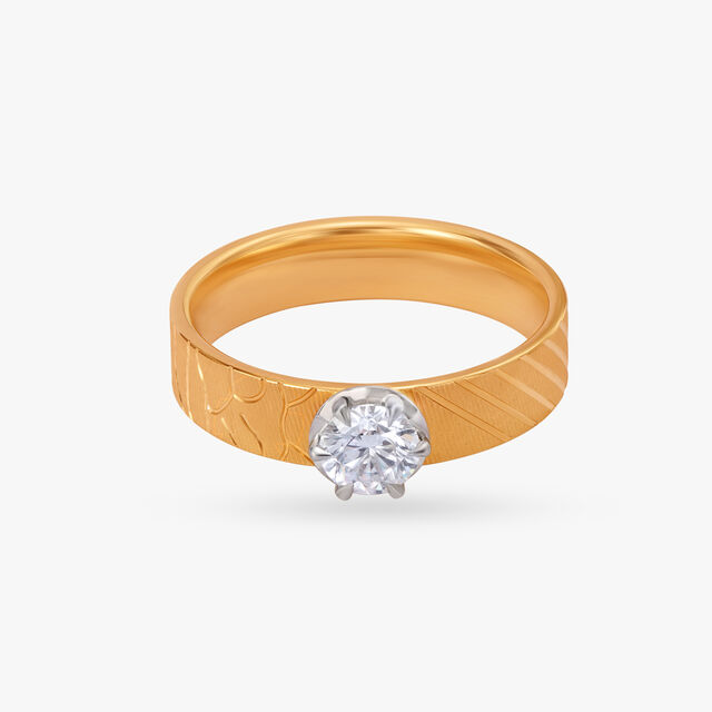 Shimmering Elegance Celeste Solitaire Ring for Men