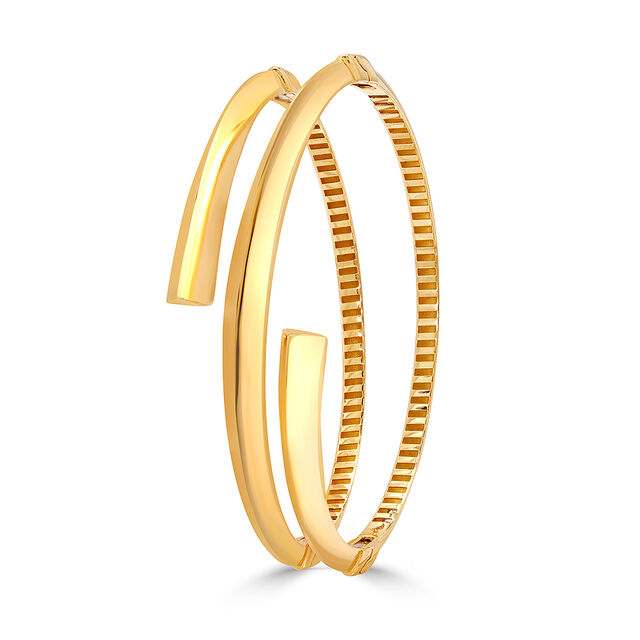 18KT Spiral Of Radiance Yellow Gold Bangle