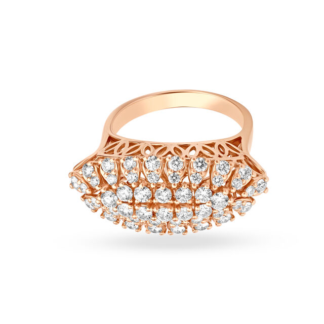 Arresting Large Diamond Cocktail Finger Ring