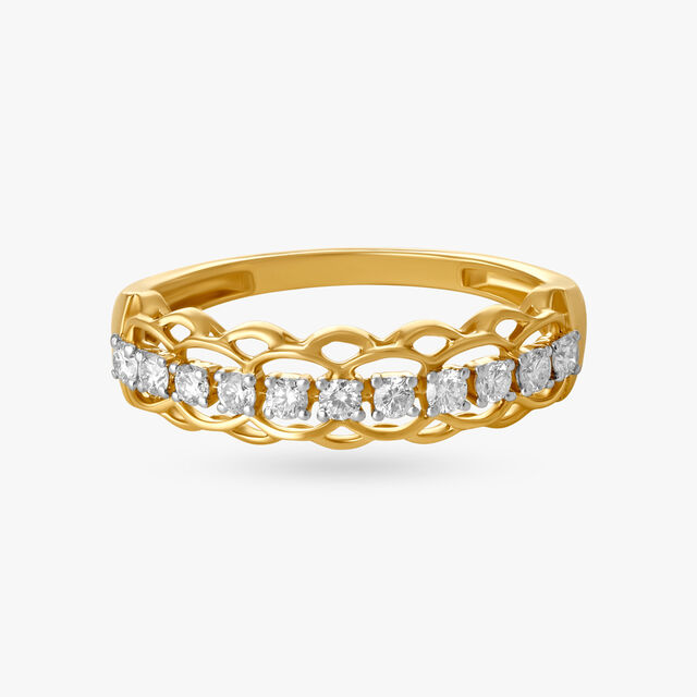 Linear Jali Diamond Ring
