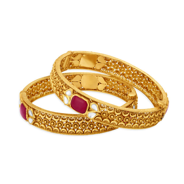 Alluring Floral Gold Bangle