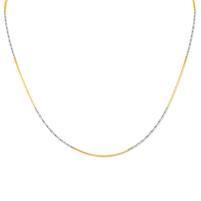Rhodium Finish Gold Box Chain for Men