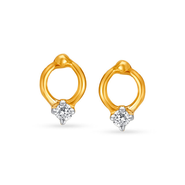 Contemporary Single Stone Stud Earrings