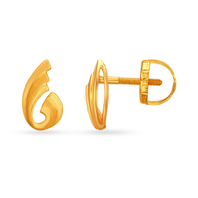 Subtle Design Gold Stud Earrings