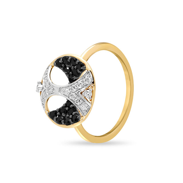 14KT Yellow Gold Classy Abstract Diamond Ring