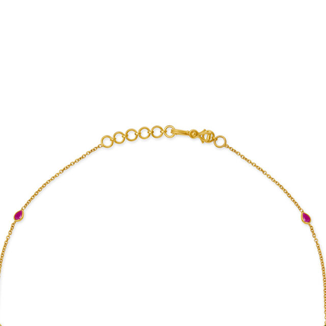 Elegant Emerald and Ruby Pendant with Chain