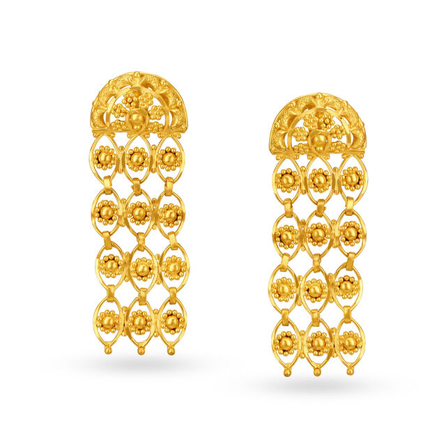 Exquisite Yellow Gold Necklace and Earring Set