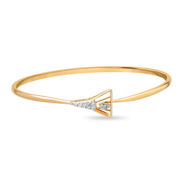 14 KT Yellow Gold Graceful Glam Diamond Bangle