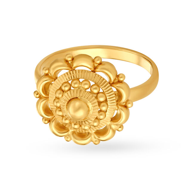 Glamorous Floral Gold Finger Ring