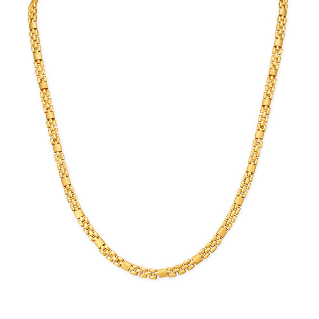 Striking Yellow Gold Square Link Chain