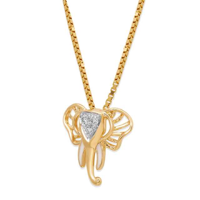 14KT Yellow Gold Lucky Trunk Diamond Pendant