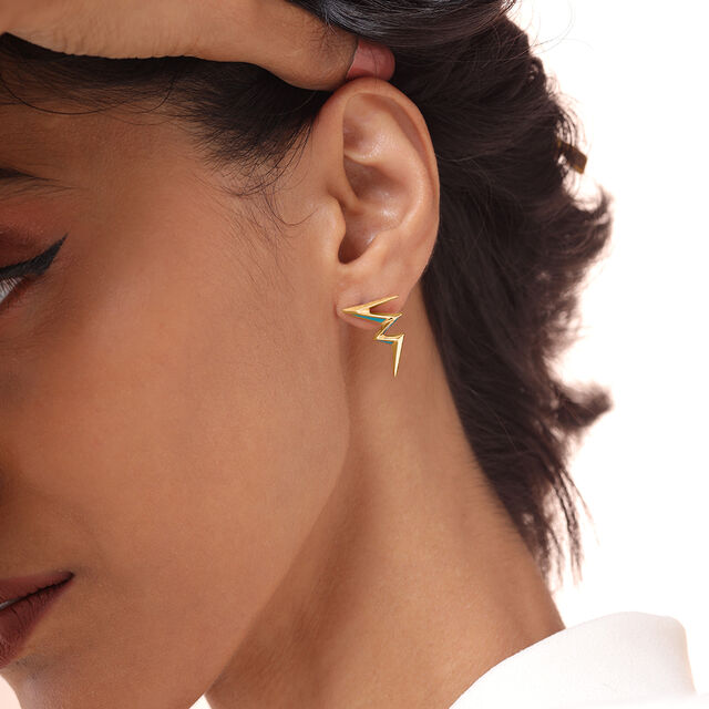 Thunderstruck Chic 18KT Gold Stud Earrings