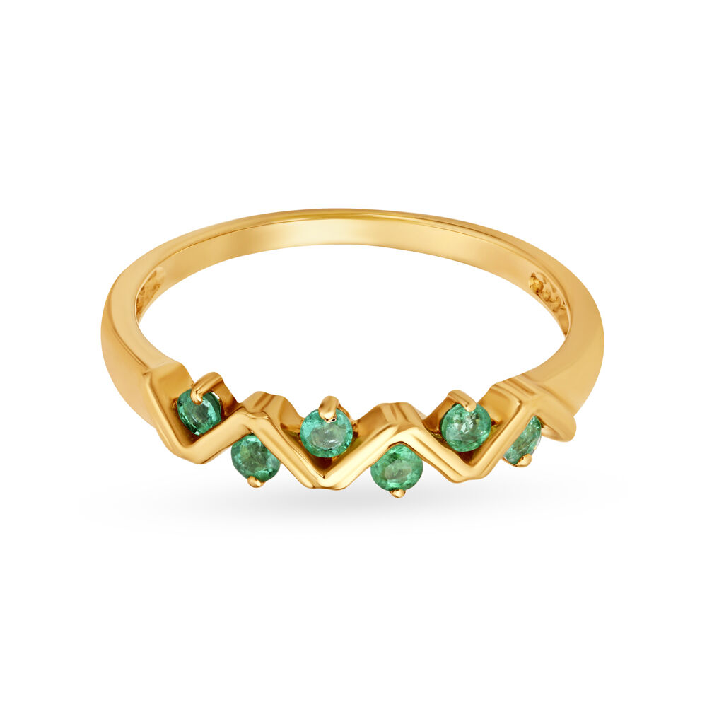 Buy Ethereal Emerald Gold Finger Ring at Best Price | Tanishq US