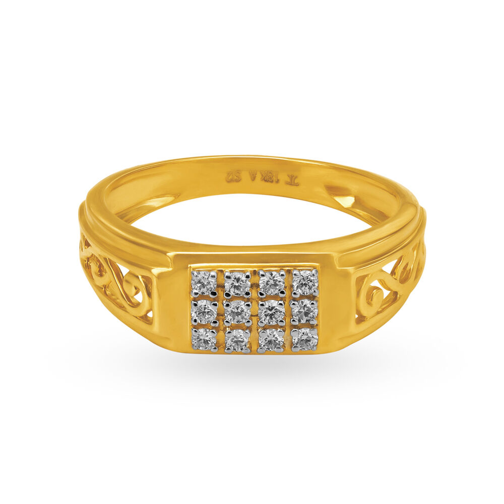 Buy Eclectic Diamond Mesh Ring for Men at Best Price | Tanishq UAE