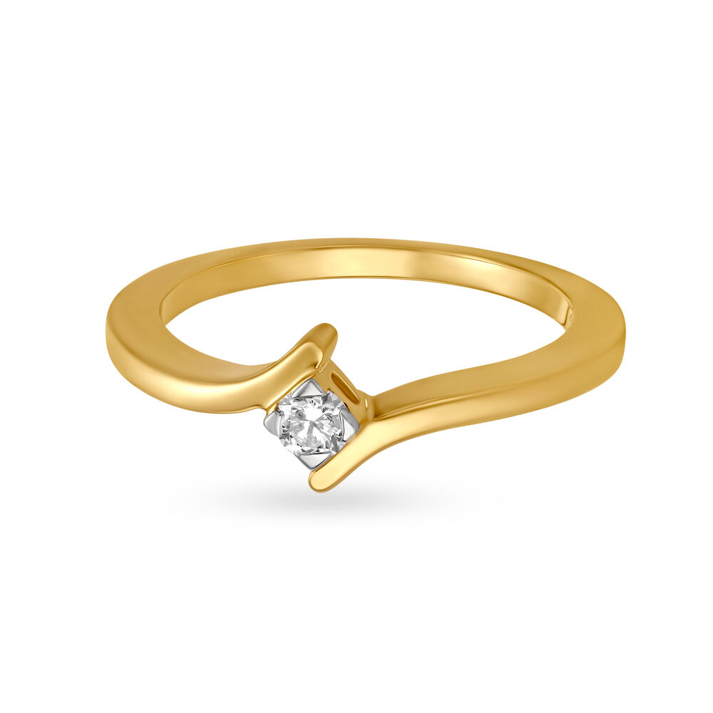 Buy Winking 18 Karat Yellow Gold And Diamond Finger Ring at Best Price ...
