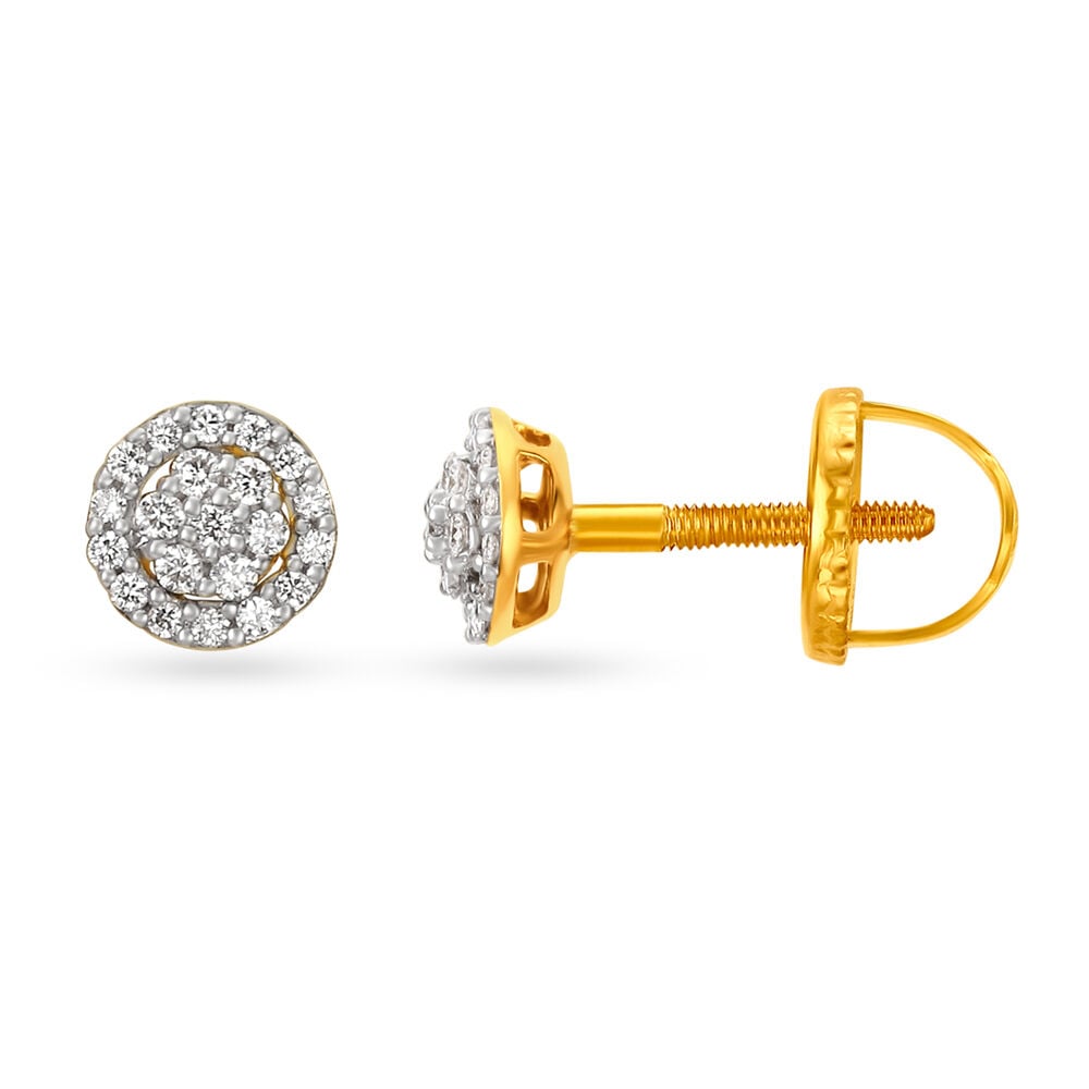 Buy Floral Solitaire Diamond Stud Earrings at Best Price | Tanishq UAE