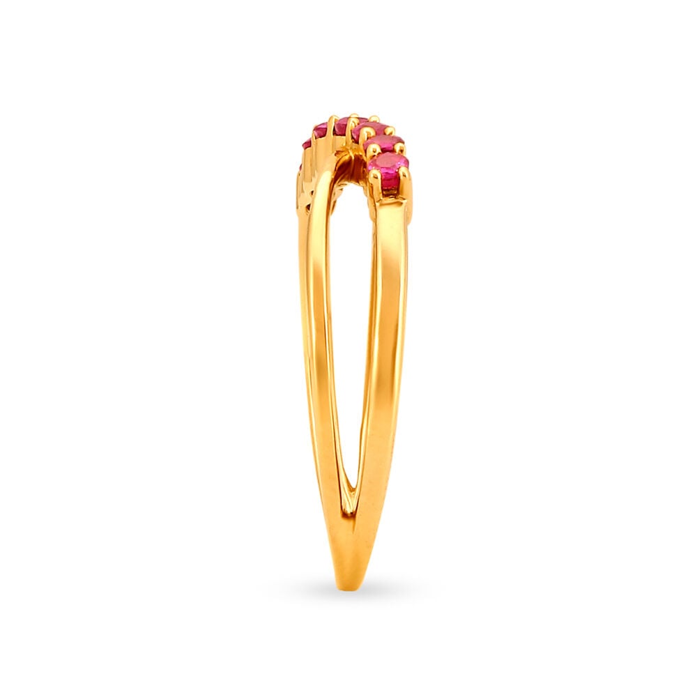 Buy Alluring 18 Karat Gold And Ruby Entwined Ring at Best Price | Tanishq US