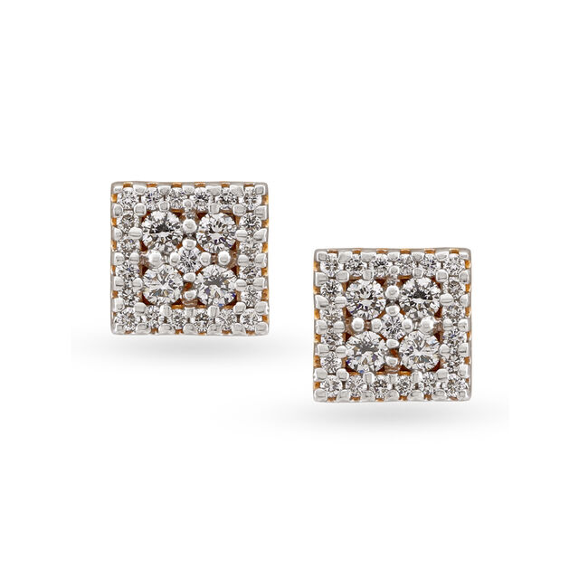 Buy Diamond Stud Earrings in Geometric Design at Best Price | Tanishq US