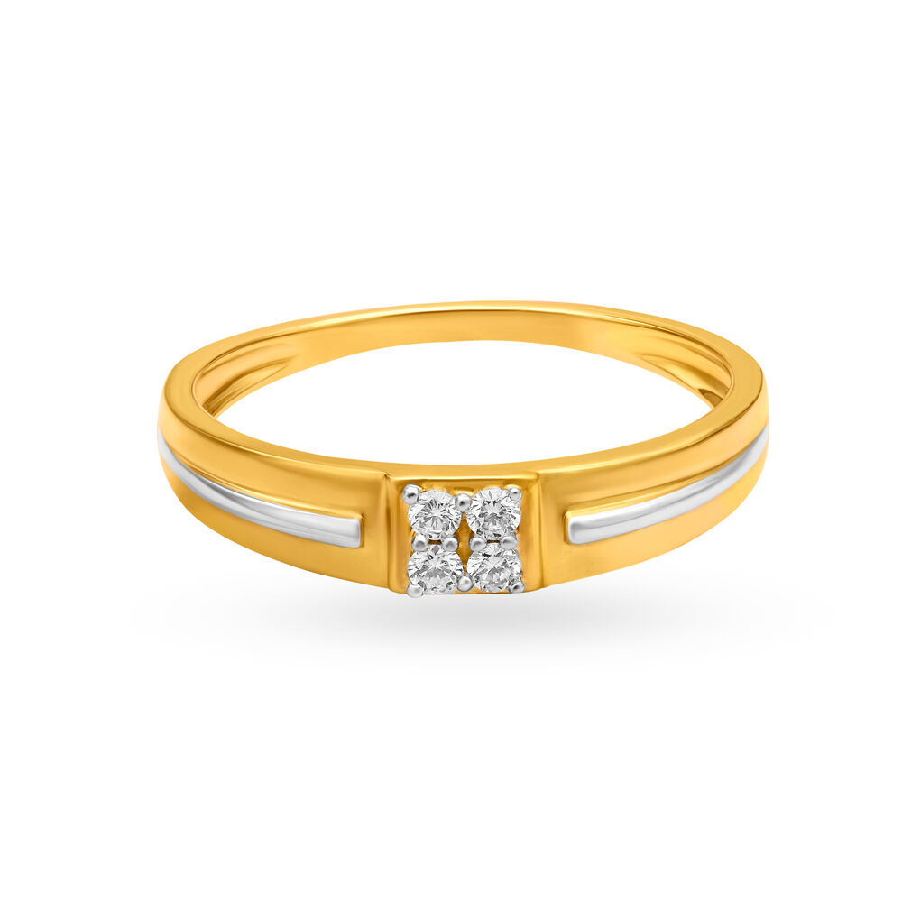 Ethereal 18 Karat Yellow Gold And Diamond Square Finger Ring
