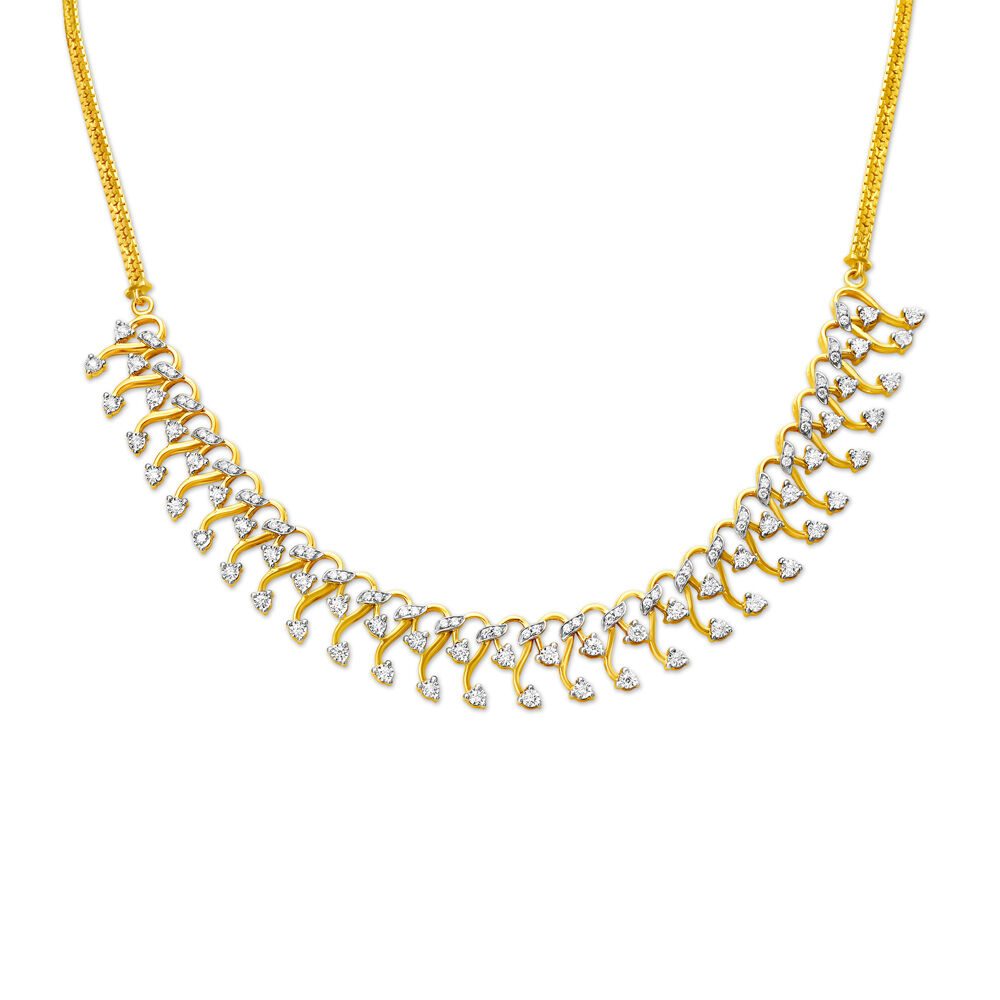Buy Artistic Design Diamond Necklace Set at Best Price | Tanishq US