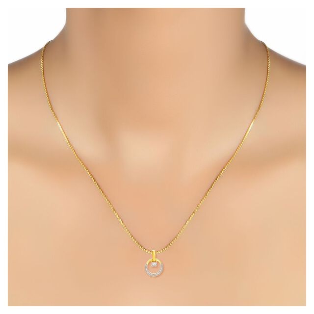 Splendid Geometric Pattern Gold and Diamond Pendant