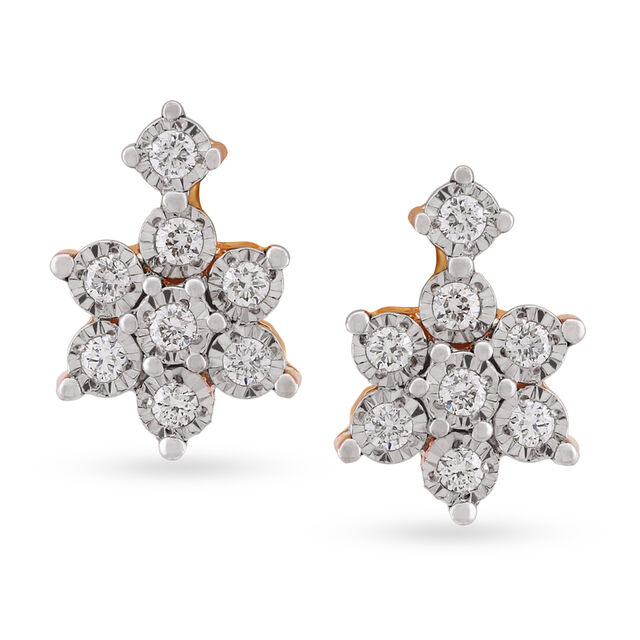 Buy Enigmatic Floral Diamond Stud Earrings at Best Price | Tanishq US