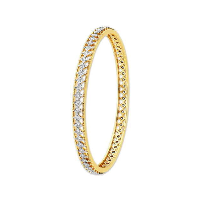 Graceful Gold and Diamond Bangle