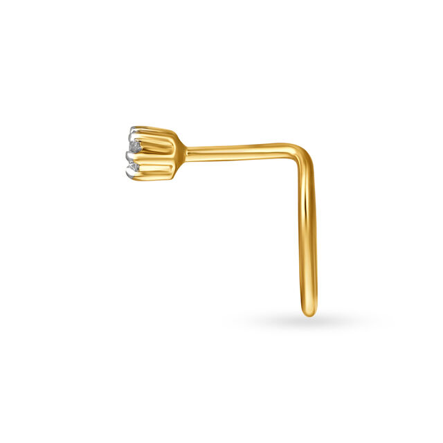 Small Classic Gold and Diamond Nose Pin