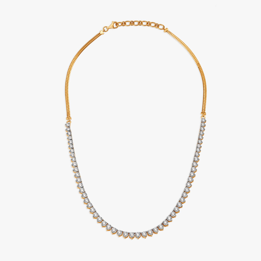 Buy Contemporary Charm Diamond Necklace Set at Best Price | Tanishq US