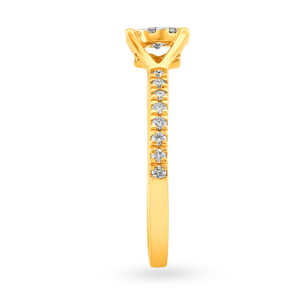 Buy Ethereal Glossy Gold and Diamond Finger Ring at Best Price | Tanishq US